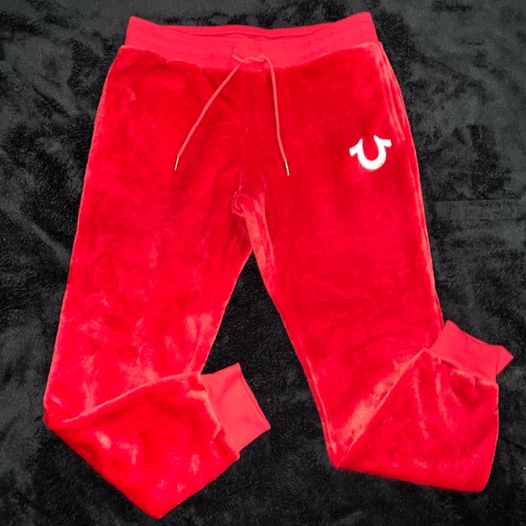 True Religion | Pants & Jumpsuits | True Religion Red Velour ...